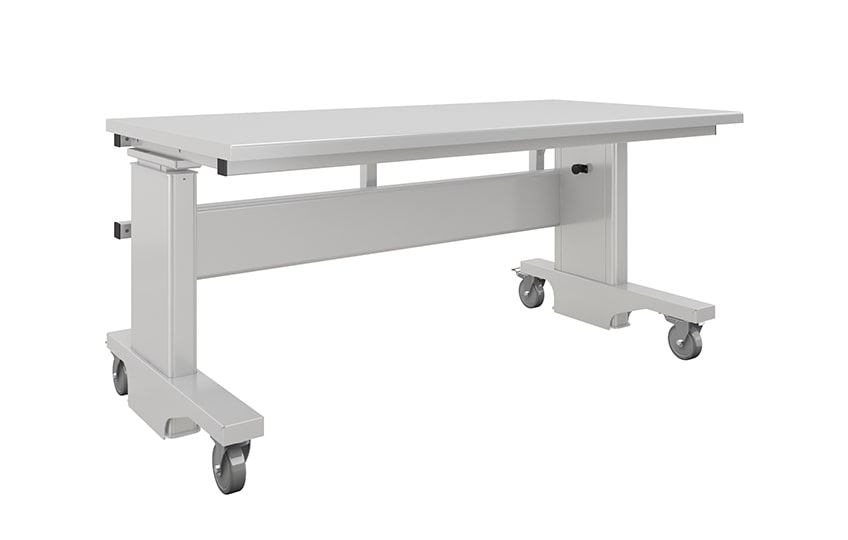 Heavy Duty Manual Height Adjustable Workstation with Casters ...